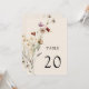 Boho Floral Wedding Table Number | Zazzle