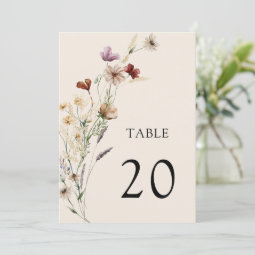 Boho Floral Wedding Table Number | Zazzle