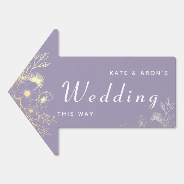 Boho Floral Wedding This Way Arrow Yard Sign | Zazzle