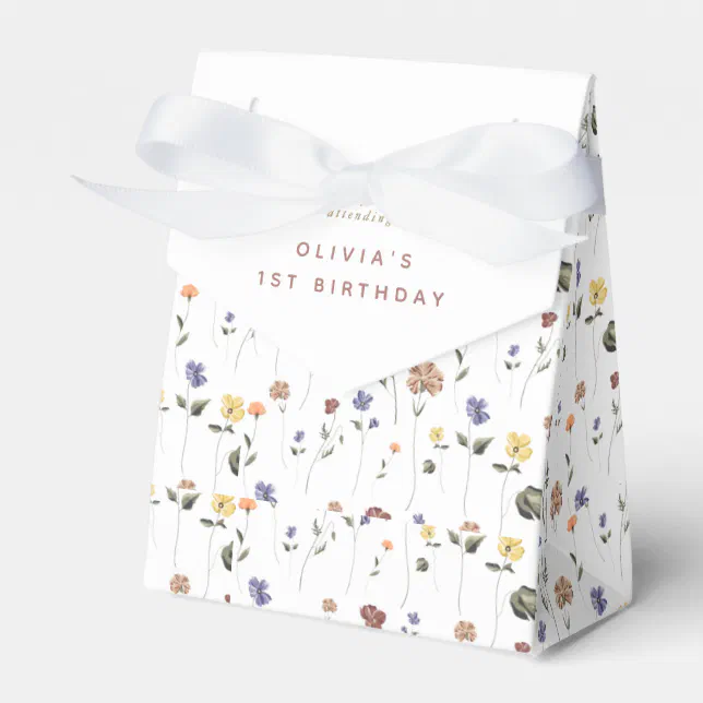 Boho Floral Wildflower | Favor Boxes | Zazzle