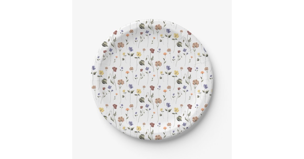 Boho Floral Wildflower | Paper Plates | Zazzle