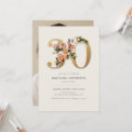 Boho Floral with Photo 30th Birthday Invitation | Zazzle