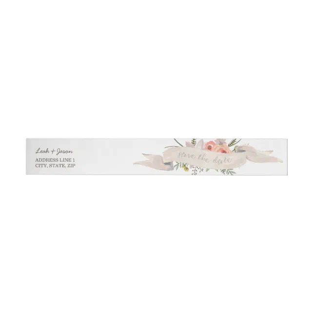 Boho Floral Wrap Around Return Address Label | Zazzle