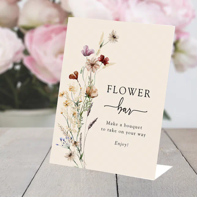 Boho Flower Bar Sign | Zazzle