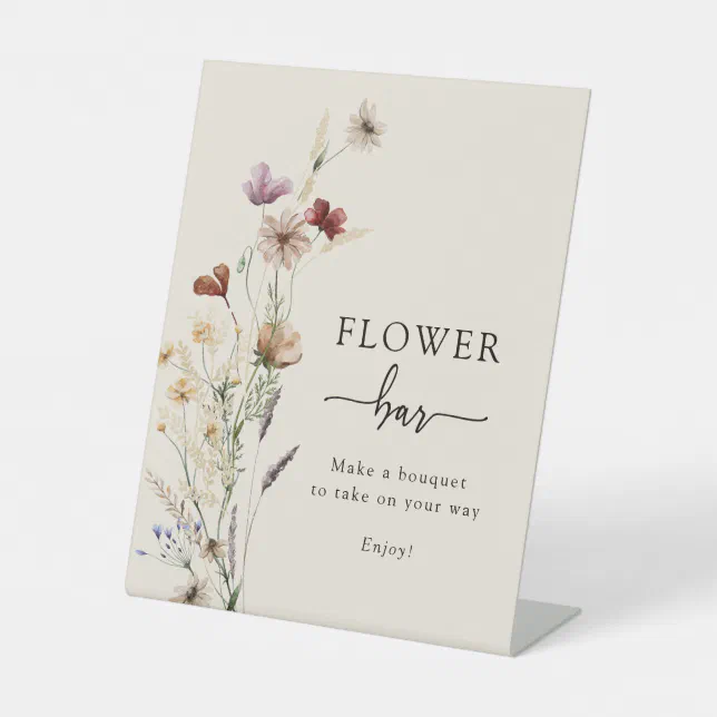 Boho Flower Bar Sign | Zazzle