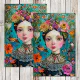 BOHO FLOWER GIRL DECOUPAGE TISSUE PAPER | Zazzle