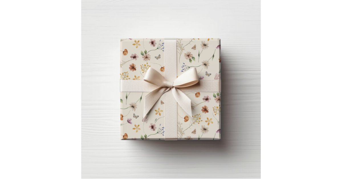 Boho Flowers Wrapping Paper | Zazzle