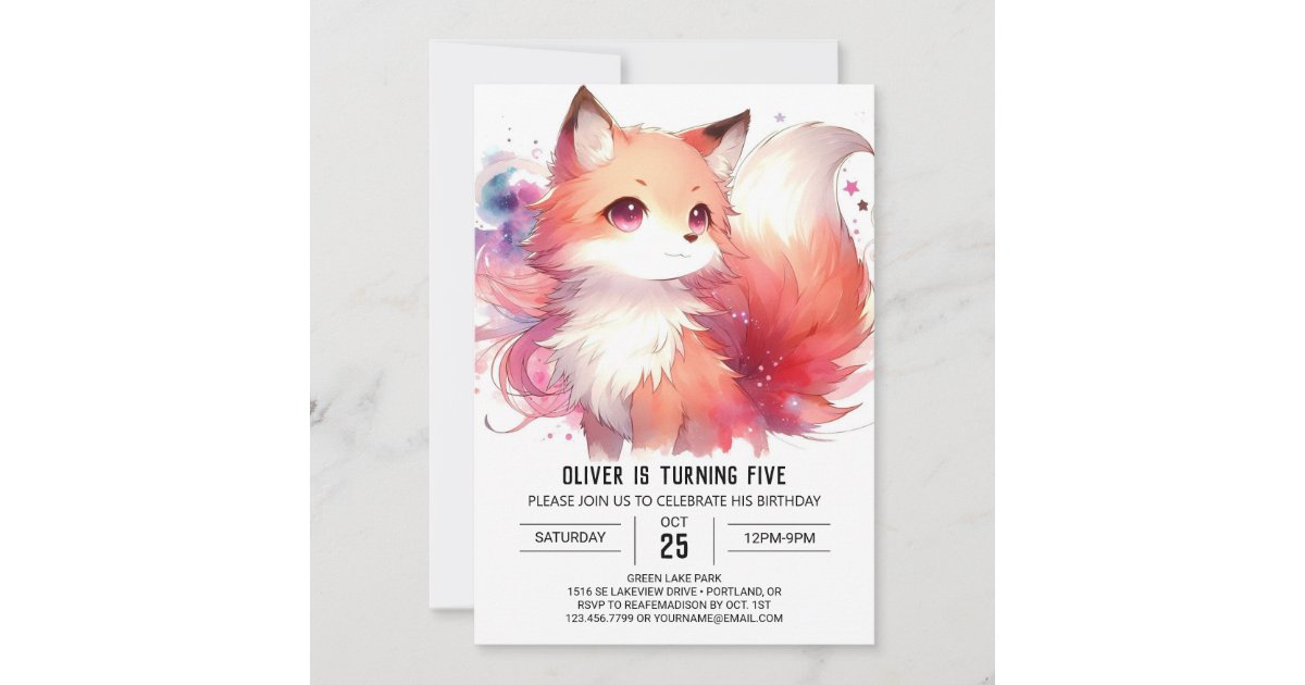 Boho Fox Birthday Invitation | Zazzle