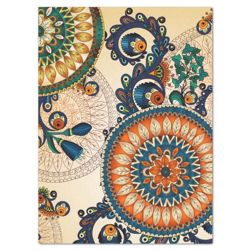 Boho Funky Trendy Retro Abstract Pattern Tissue Paper | Zazzle