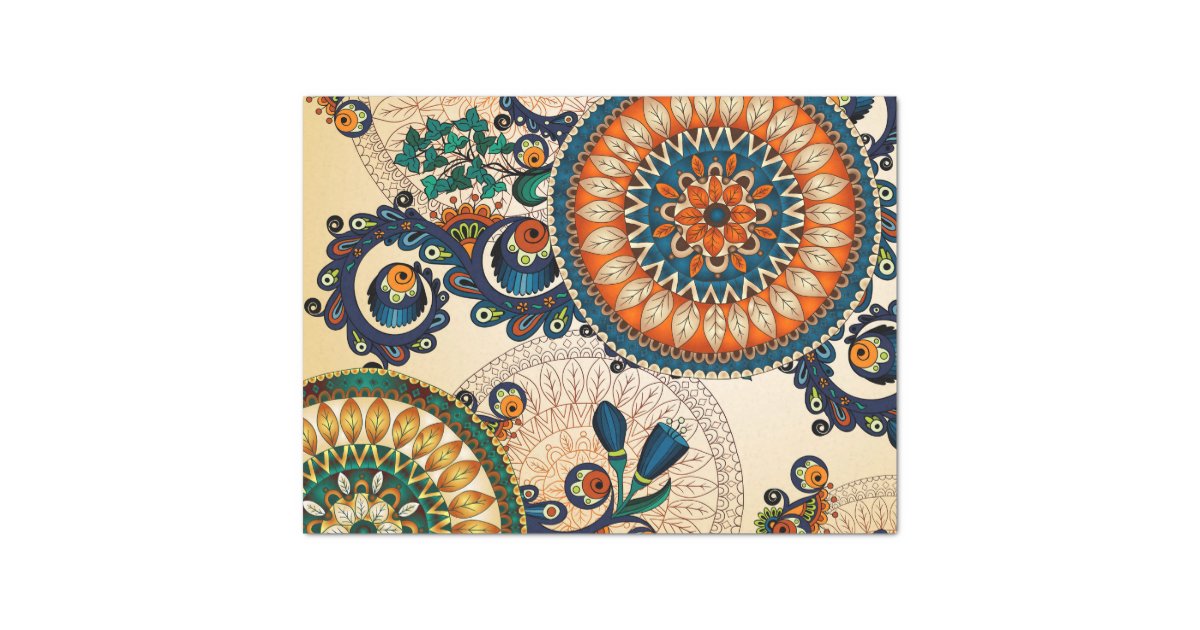 Boho Funky Trendy Retro Abstract Pattern Tissue Paper | Zazzle