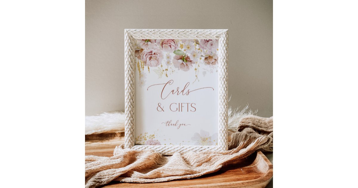 Boho garden floral Cards and Gifts Poster | Zazzle