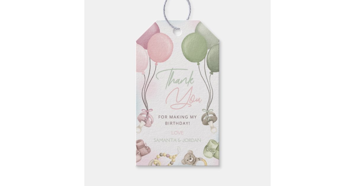 Boho Gender Reveal Thank You Tag | Zazzle
