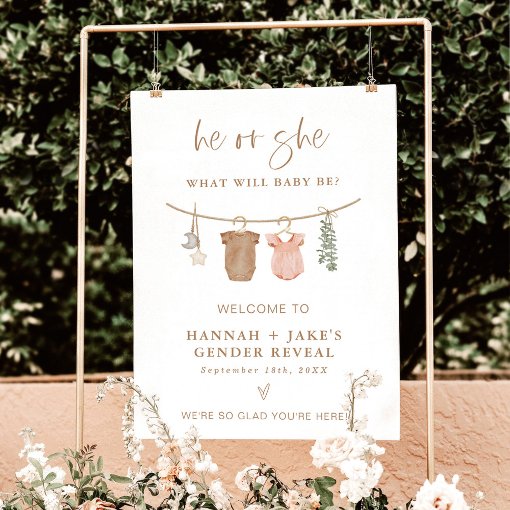 Boho Gender Reveal Welcome Sign | Neutral Welcome | Zazzle