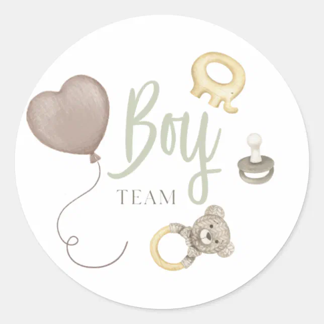 Boho Gender Team Boy Reveal Stickers | Zazzle