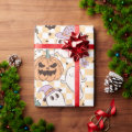Boho Ghosts & Pumpkins Halloween Wrapping Paper | Zazzle