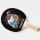 Boho Goth floral Skull Personalized name Ping Pong Paddle | Zazzle
