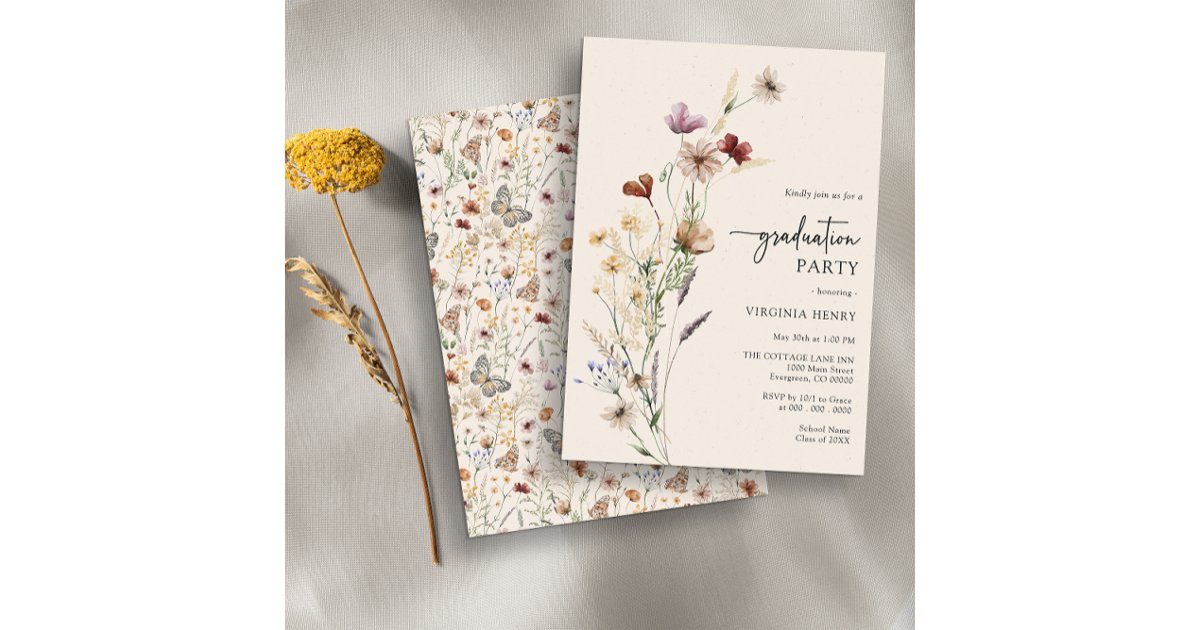 Boho Graduation Party Invitation | Zazzle