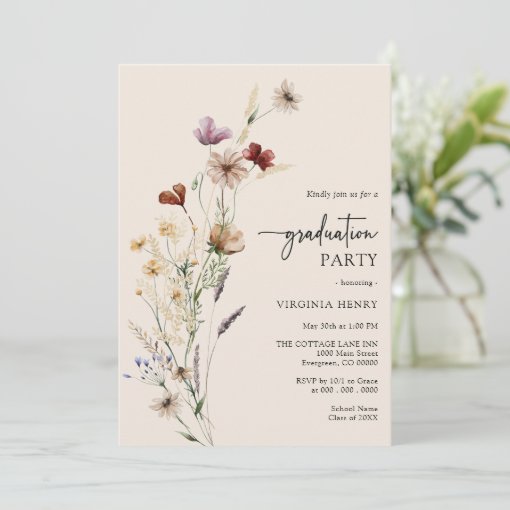 Boho Graduation Party Invitation | Zazzle