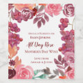 Boho Grapes and Roses Mothers Day Wine Label | Zazzle
