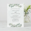 Boho Green Eucalyptus Watercolor Wedding Invitation | Zazzle