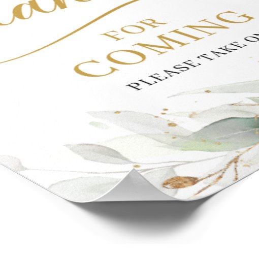 Boho greenery eucalyptus thanks for coming sign | Zazzle