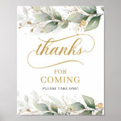 Boho greenery eucalyptus thanks for coming sign | Zazzle