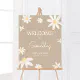 Boho Groovy Daisy Baby Shower Welcome Poster | Zazzle