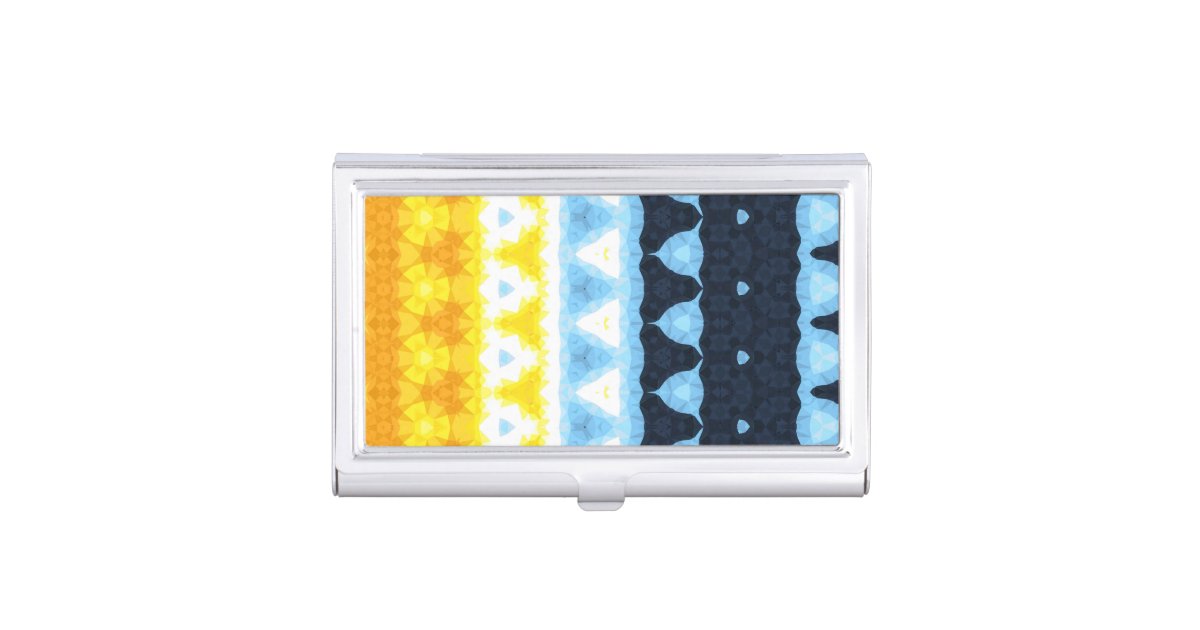 Boho Groovy Geometric Abstract AroAce Pride Flag Business Card Case ...