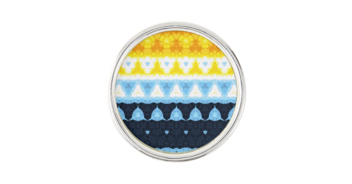 Boho Groovy Geometric Abstract AroAce Pride Flag Lapel Pin | Zazzle