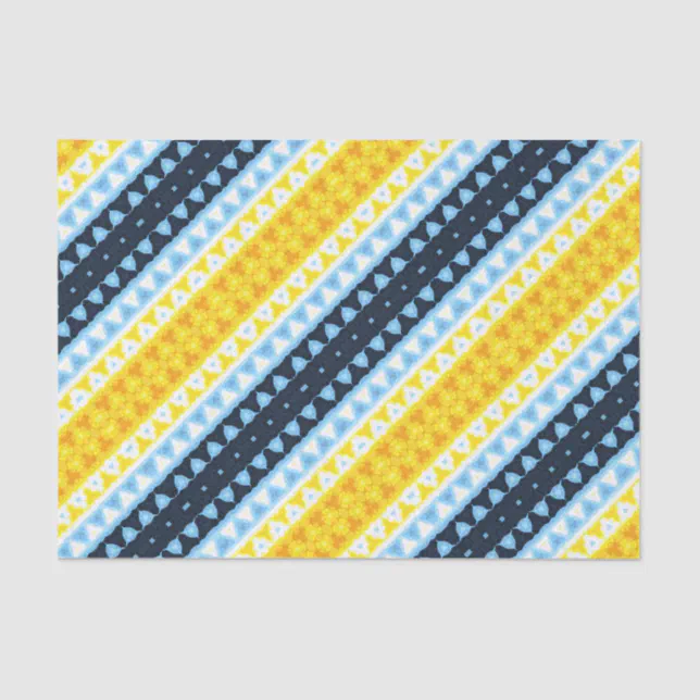 Boho Groovy Geometric Abstract AroAce Pride Flag Tissue Paper | Zazzle