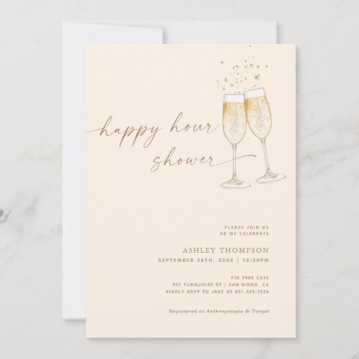 Boho Happy Hour Bridal Shower Invite | Zazzle