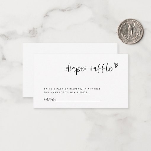 Boho Heart Diaper Raffle Baby Shower Game E100 Note Card | Zazzle