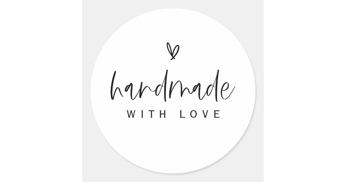 Boho Heart Handmade With Love Minimal Sticker E100 | Zazzle