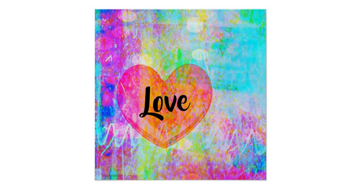 Boho Heart Love Poster | Zazzle