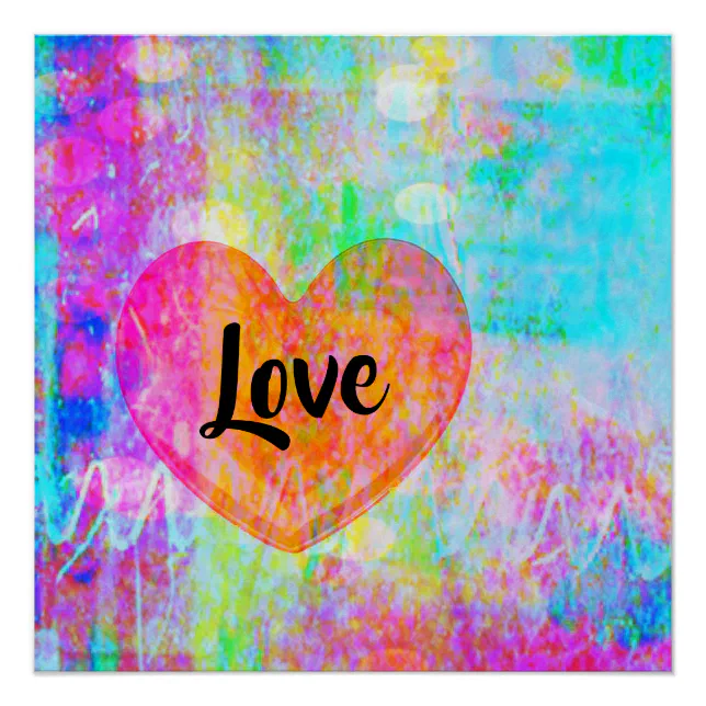 Boho Heart Love Poster | Zazzle