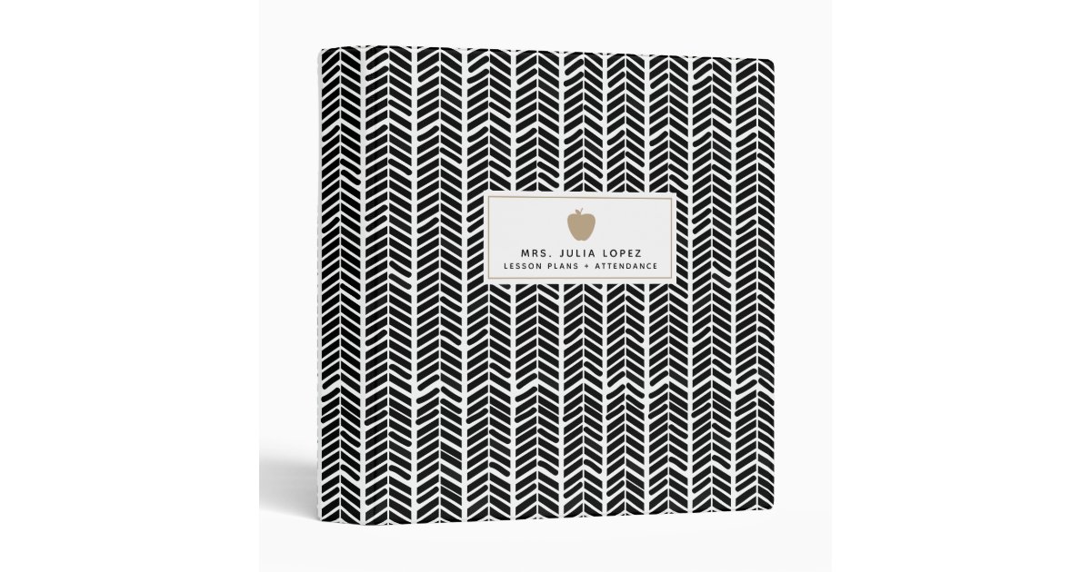 Boho Herringbone Teacher Binder | Zazzle