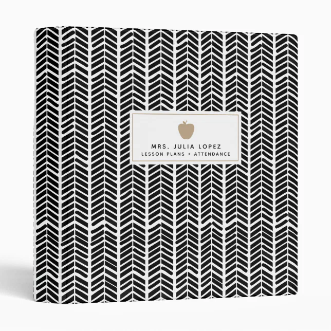 Boho Herringbone Teacher Binder | Zazzle