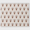 Boho Highland Cow With Floral Headpiece Wrapping Paper | Zazzle