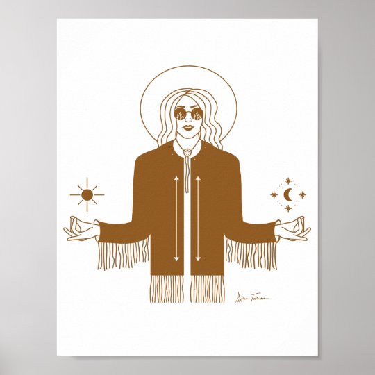 Boho Hippie Rust Wall Art Print | Zazzle.com