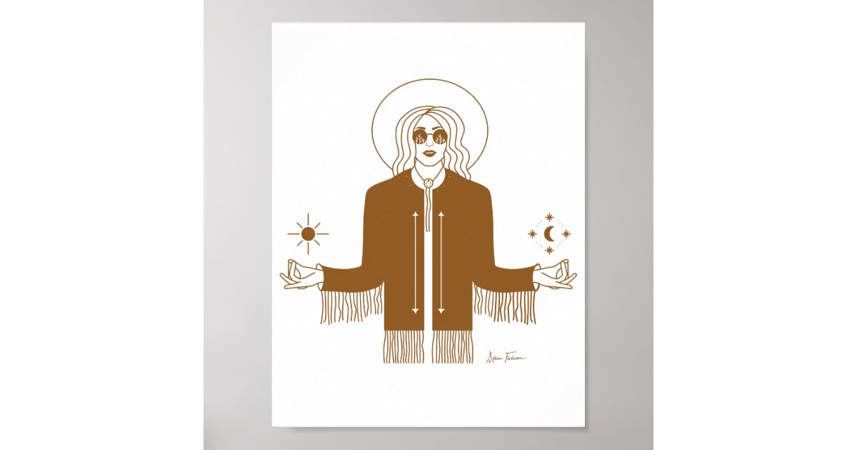 Boho Hippie Rust Wall Art Print | Zazzle