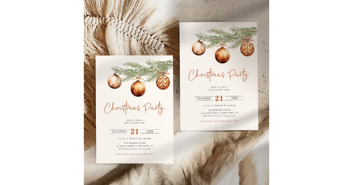 Boho Holiday Party Winter Invitation | Zazzle