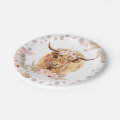 Boho Holy Cow Highland Pampas 1st First Birthday Paper Plates | Zazzle