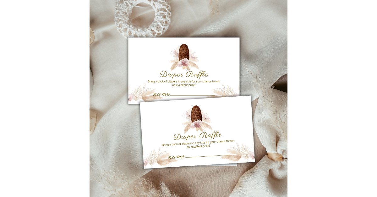 Boho Ice Cream Pop Diaper Raffle Baby Shower Enclosure Card | Zazzle