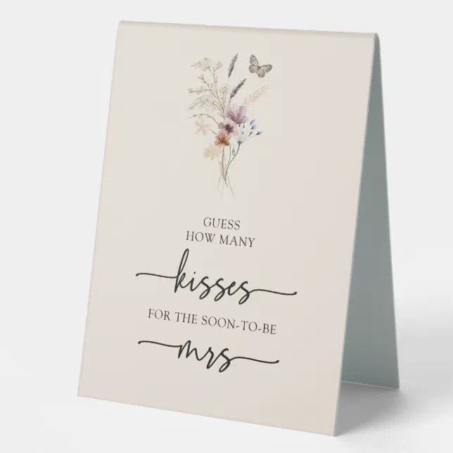 Boho Kisses Table Sign | Zazzle