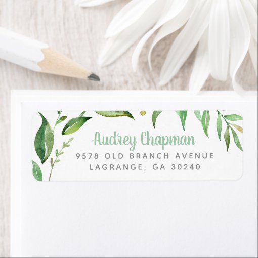 Boho Leaves Personalized Return Address Labels | Zazzle