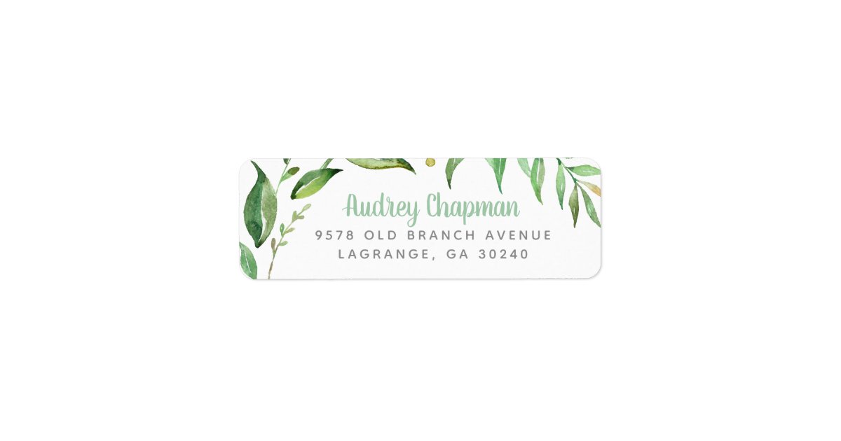 Boho Leaves Personalized Return Address Labels | Zazzle