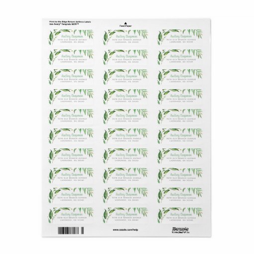 Boho Leaves Personalized Return Address Labels | Zazzle