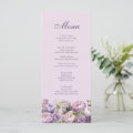 Boho Lilac Floral Wedding Menu | Zazzle