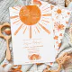 Boho little sunshine rainbow orange baby shower invitation | Zazzle