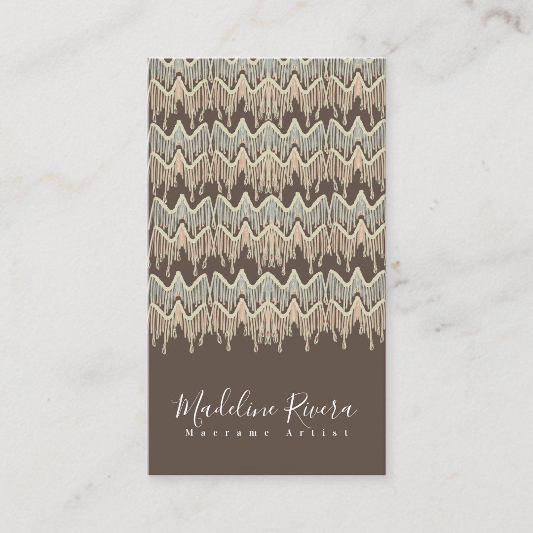 Boho Macrame Artist Handmade Art Designer Business Card | Zazzle